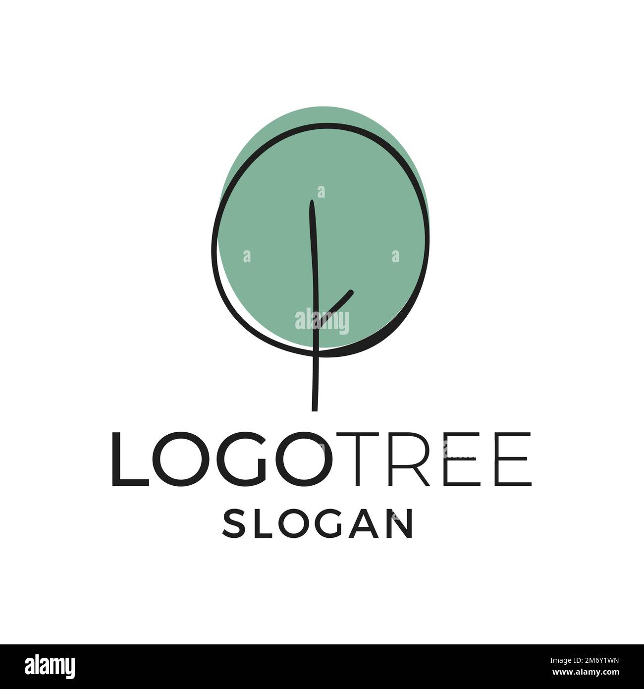 icon of green tree. Logo tree branding. Stock illustration Stock Photo ...