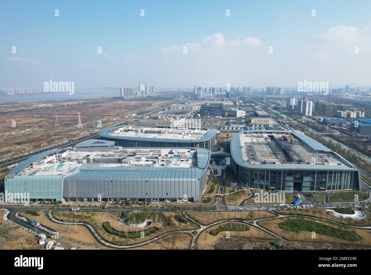 Aerial photo shows the Wanxiang Innovation City under construction in ...