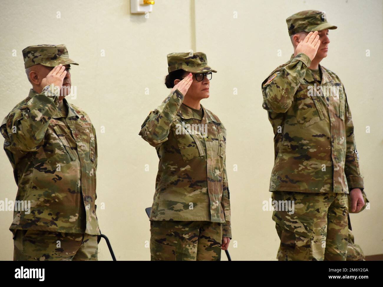New York Air National Guard Col Paul A Salas (left), the outgoing ...