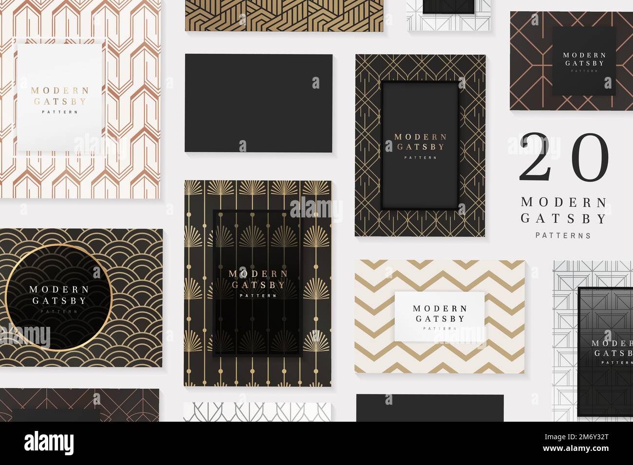 Modern gatsby pattern design collection vector Stock Vector Image & Art ...