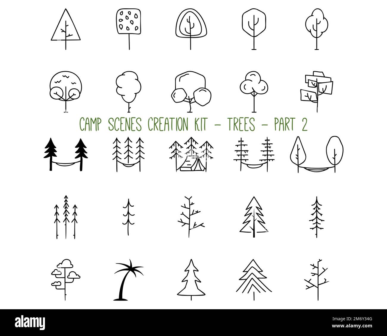 Set of linear icons of trees. Part 2 Stock Vector Image & Art - Alamy