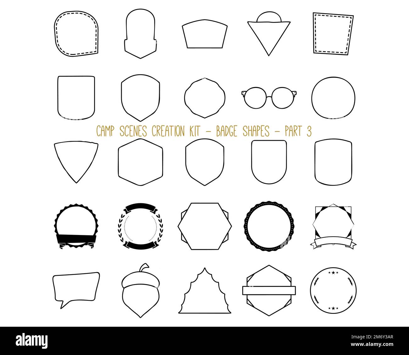 Set of outline badge shapes. Part 3 Stock Vector Image & Art - Alamy
