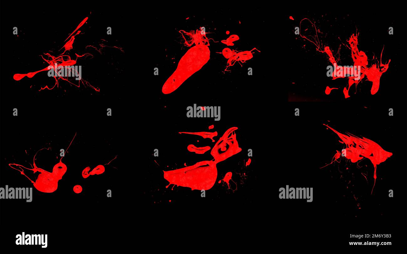 Realistic blood isolated on white background. Drops of blood and ...