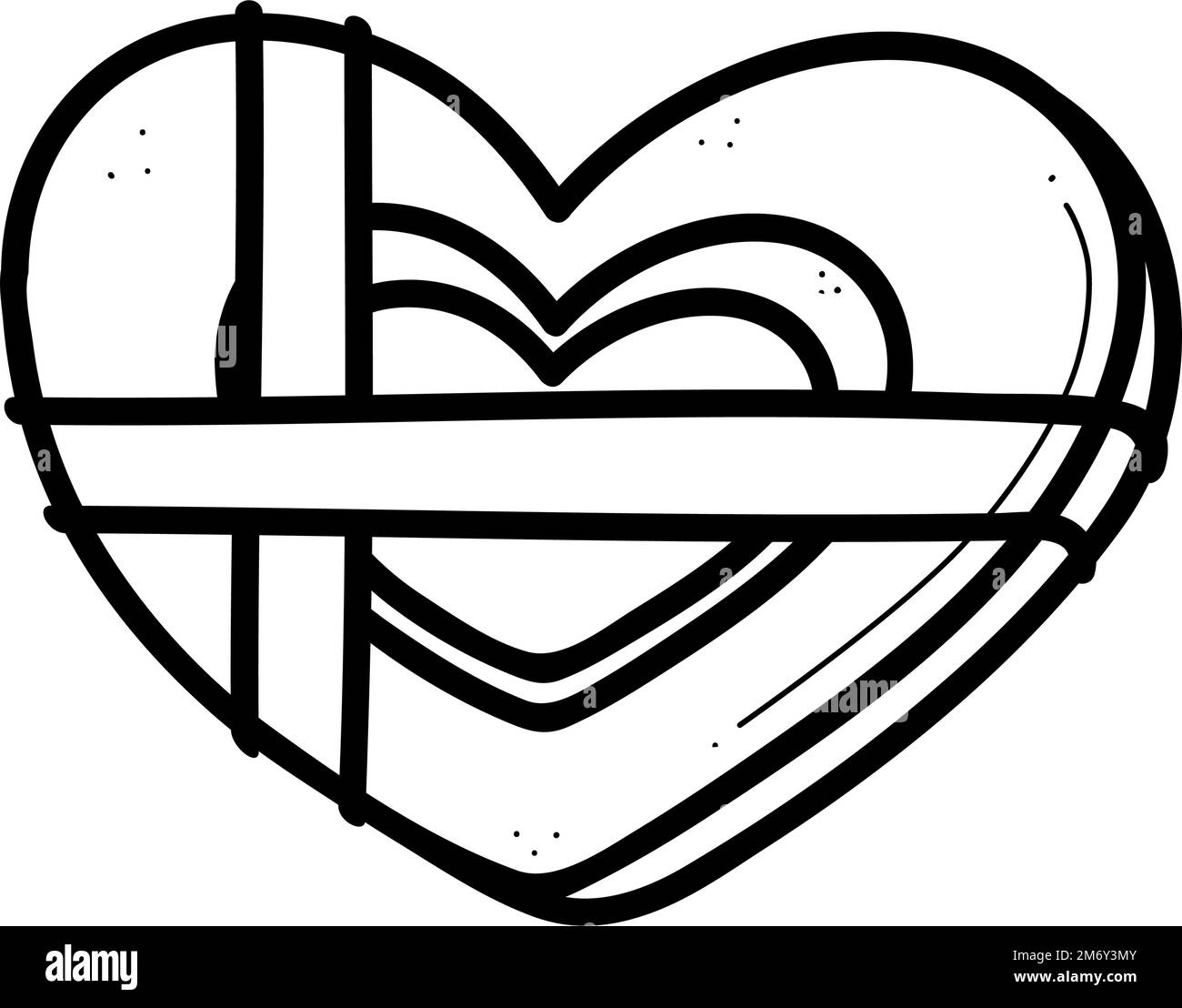 Gift box in heart Black and White Stock Photos & Images - Alamy