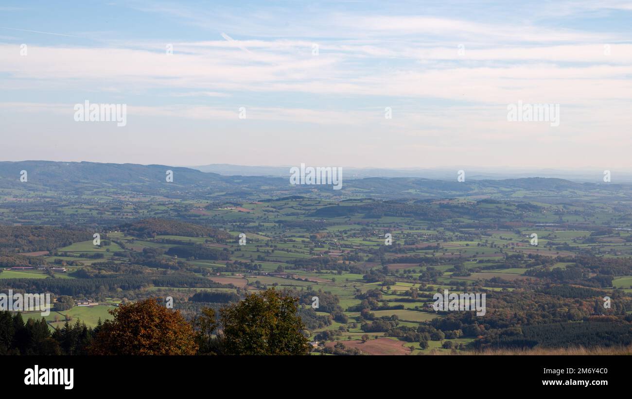 panoramic view of Mont Beuvray in the Morvan.Saint-Leger-sous-Beuvray ...