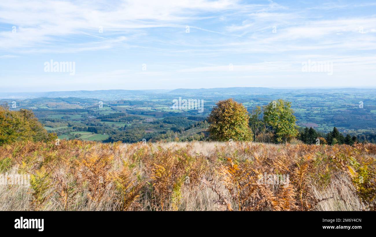 panoramic view of Mont Beuvray in the Morvan.Saint-Leger-sous-Beuvray ...