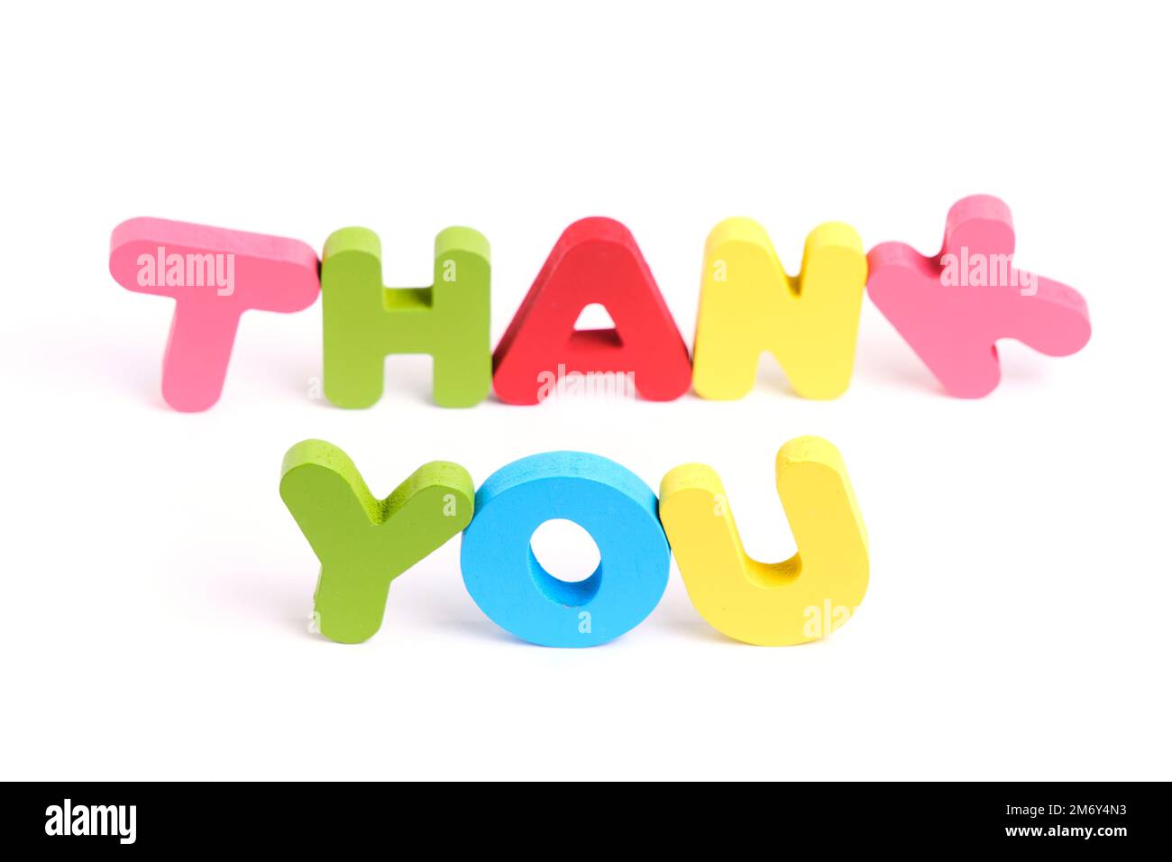 Word thank you composed multi colored letters white background Stock ...