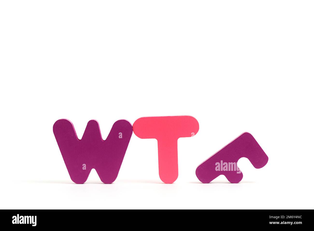 Abbreviation WTF is made up multicolored letters white background Stock ...