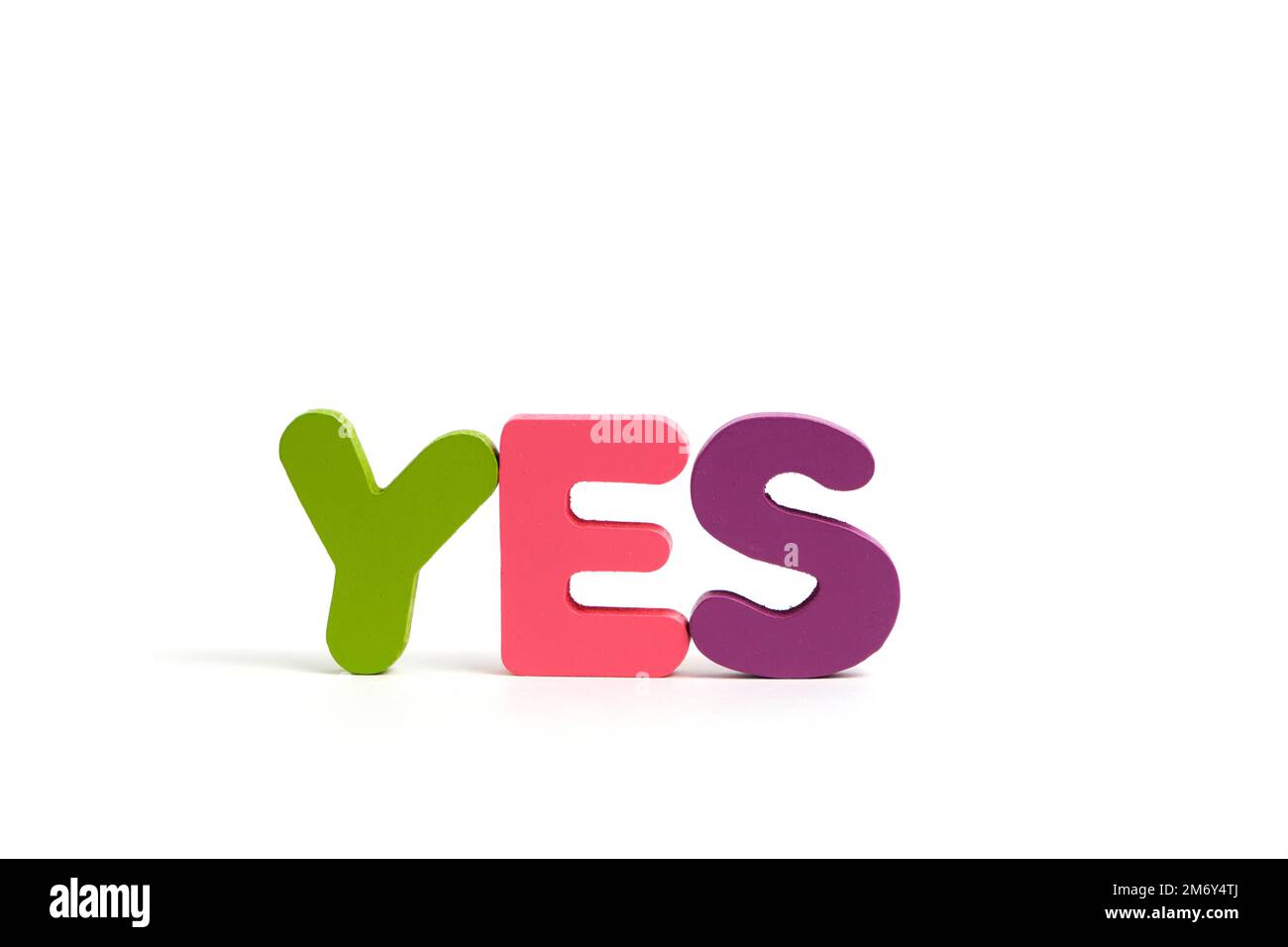 Word yes composed multi colored letters white background Stock Photo ...