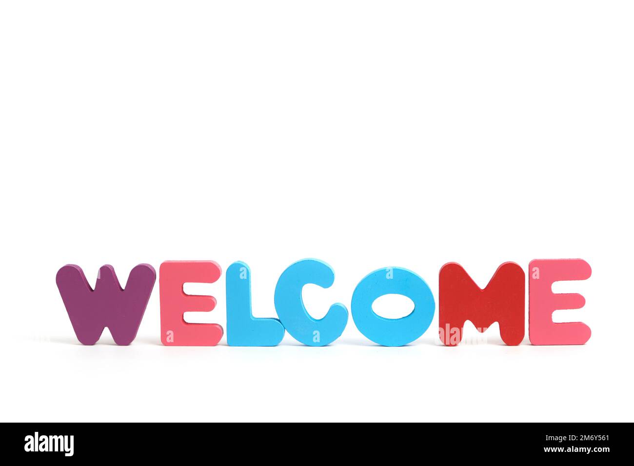 Word welcome composed multi colored letters white background Stock ...