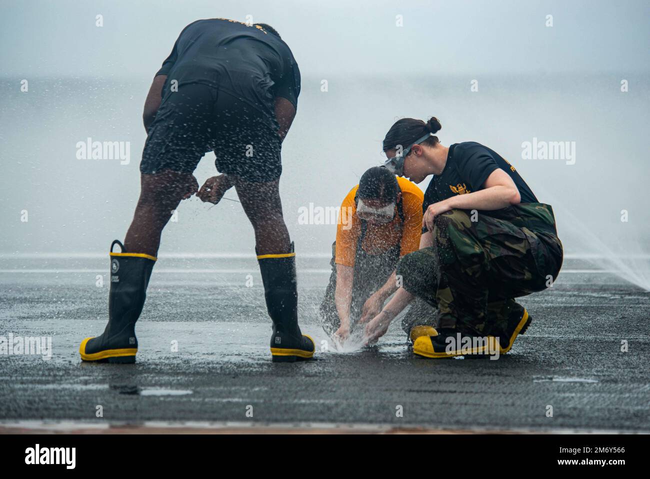 220510-N-DW158-1035 PACIFIC OCEAN (May 10, 2022) Sailors inspect a ...