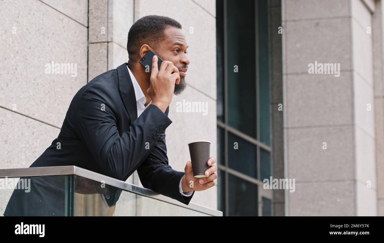 Serious bearded African American millennial businessman entrepreneur ...