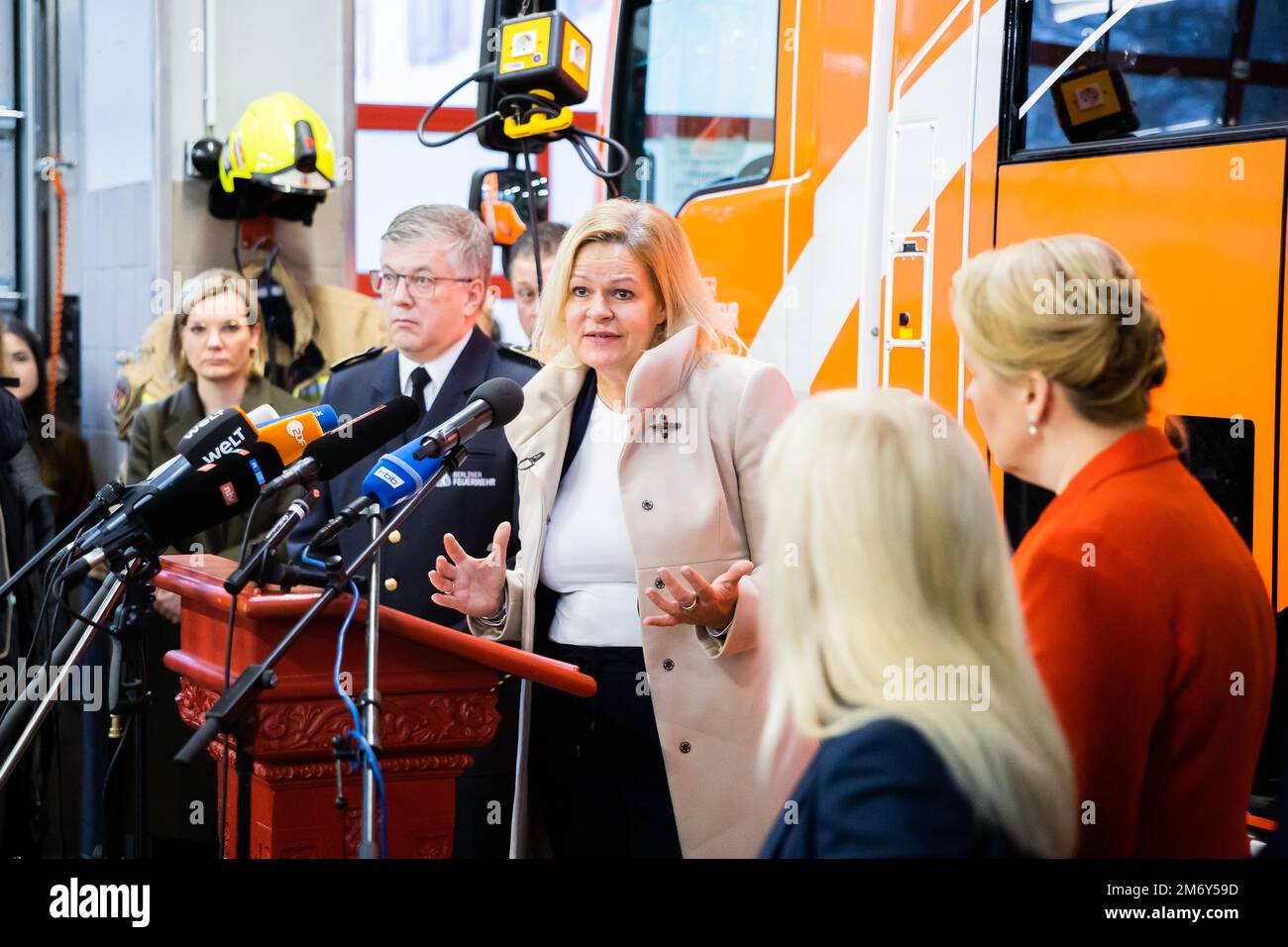 Berlin, Germany. 06th Jan, 2023. Nancy Faeser (SPD, M), Federal ...