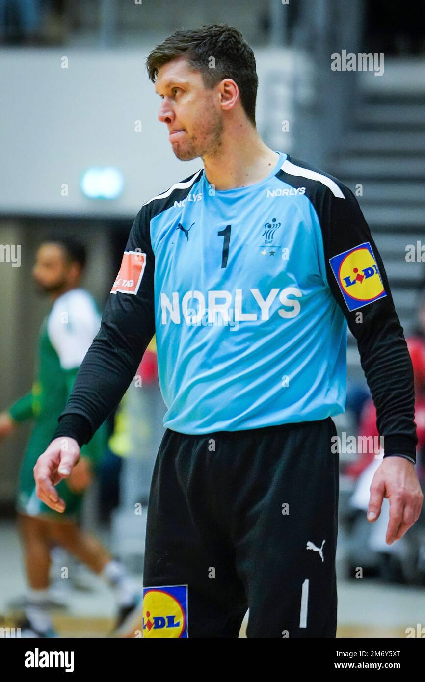Odense, Denmark. 05th Jan, 2023. Niklas Landin (1) of Denmark seen ...