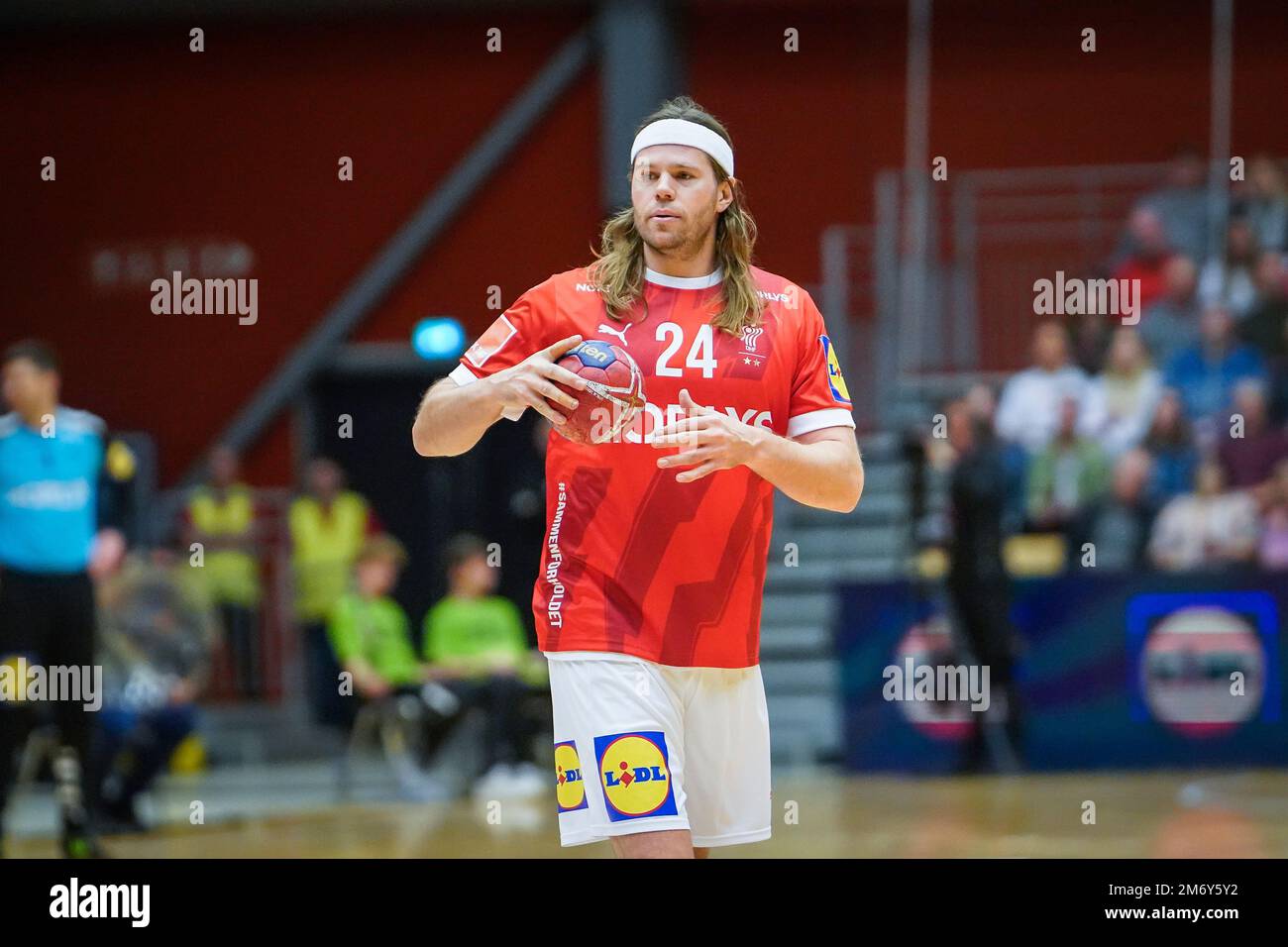 Odense, Denmark. 05th Jan, 2023. Mikkel Hansen (24) of Denmark seen ...