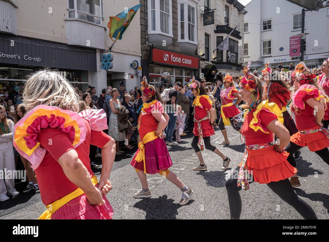The DakaDoum dancers performing in the Mazey Day parade celebrations as ...
