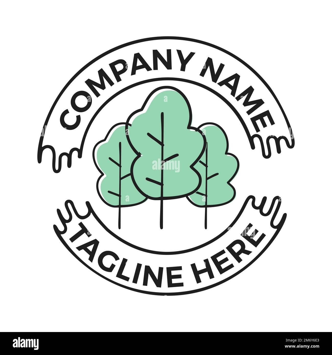 Green lush forest woodland Stock Vector Images - Alamy