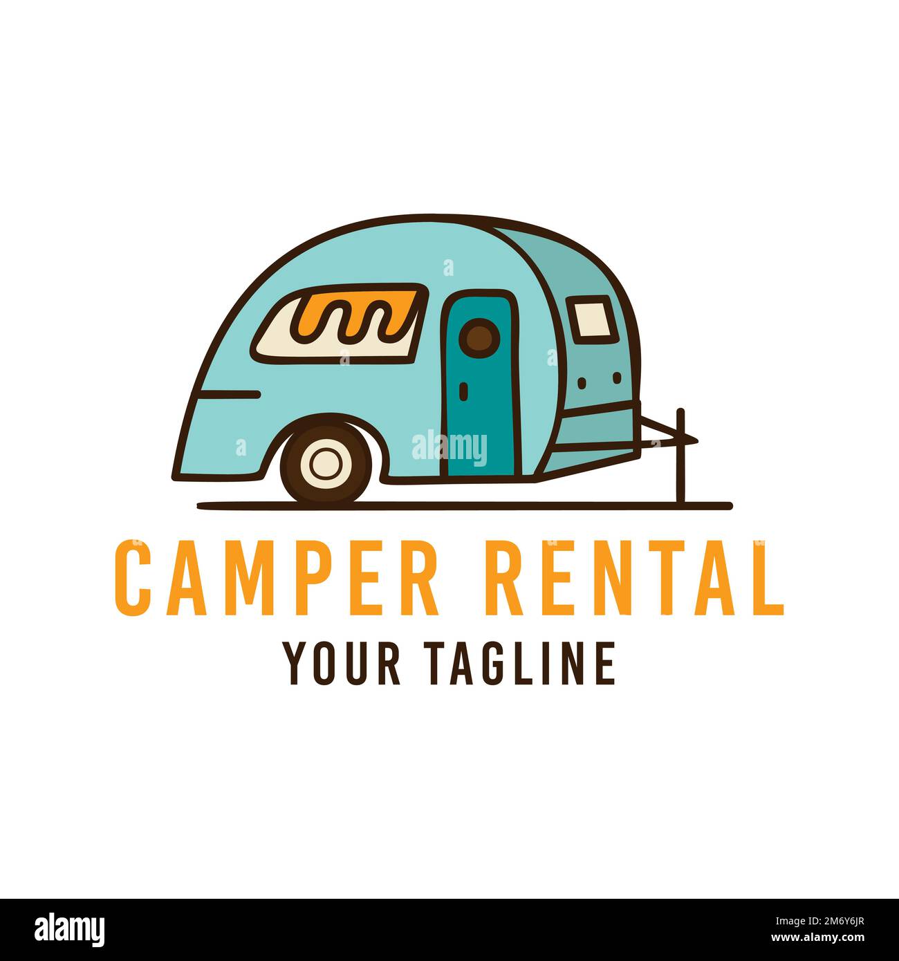 Vector emblem of caravan for camping Stock Vector Image & Art - Alamy