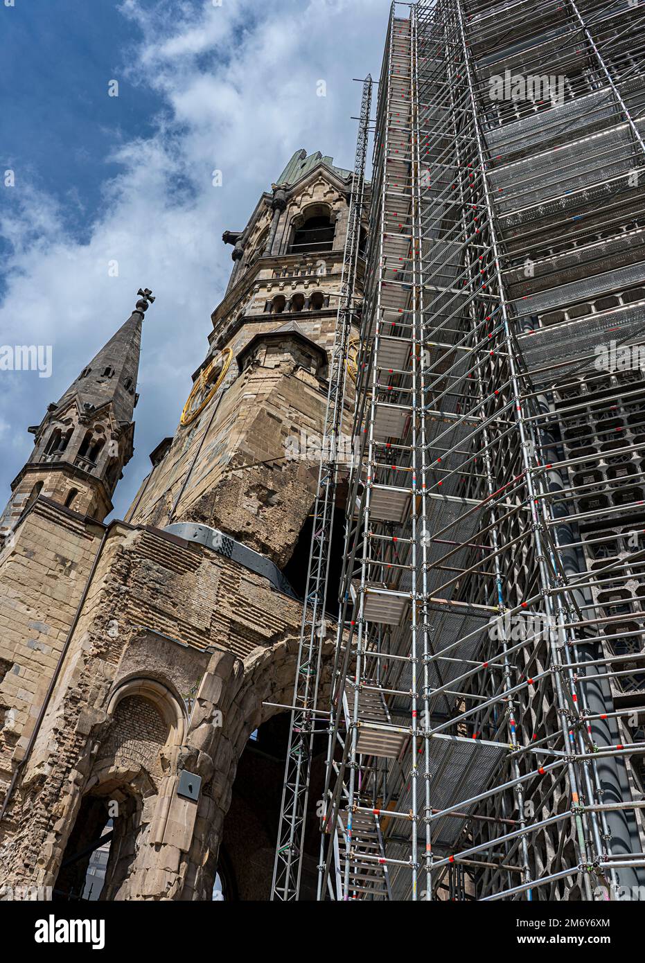 Scaffolding On The Tower Of The Berlin Memorial Church, Berlin, Germany ...