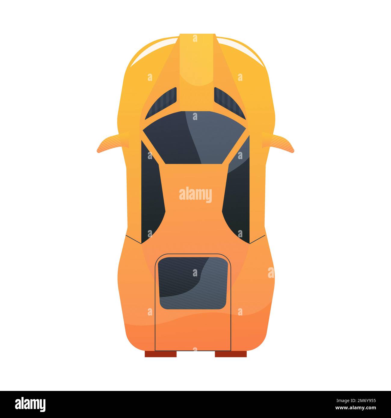 Race car top view in cartoon style transport with shadows and light ...