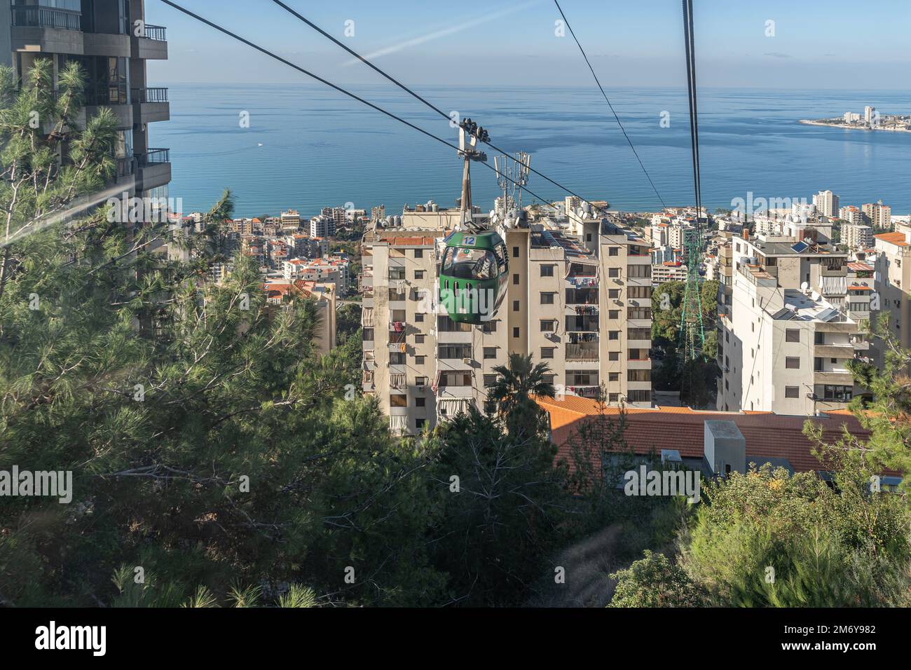 City view from the top of the Cable Car in Jounieh, Lebanon Stock Photo ...