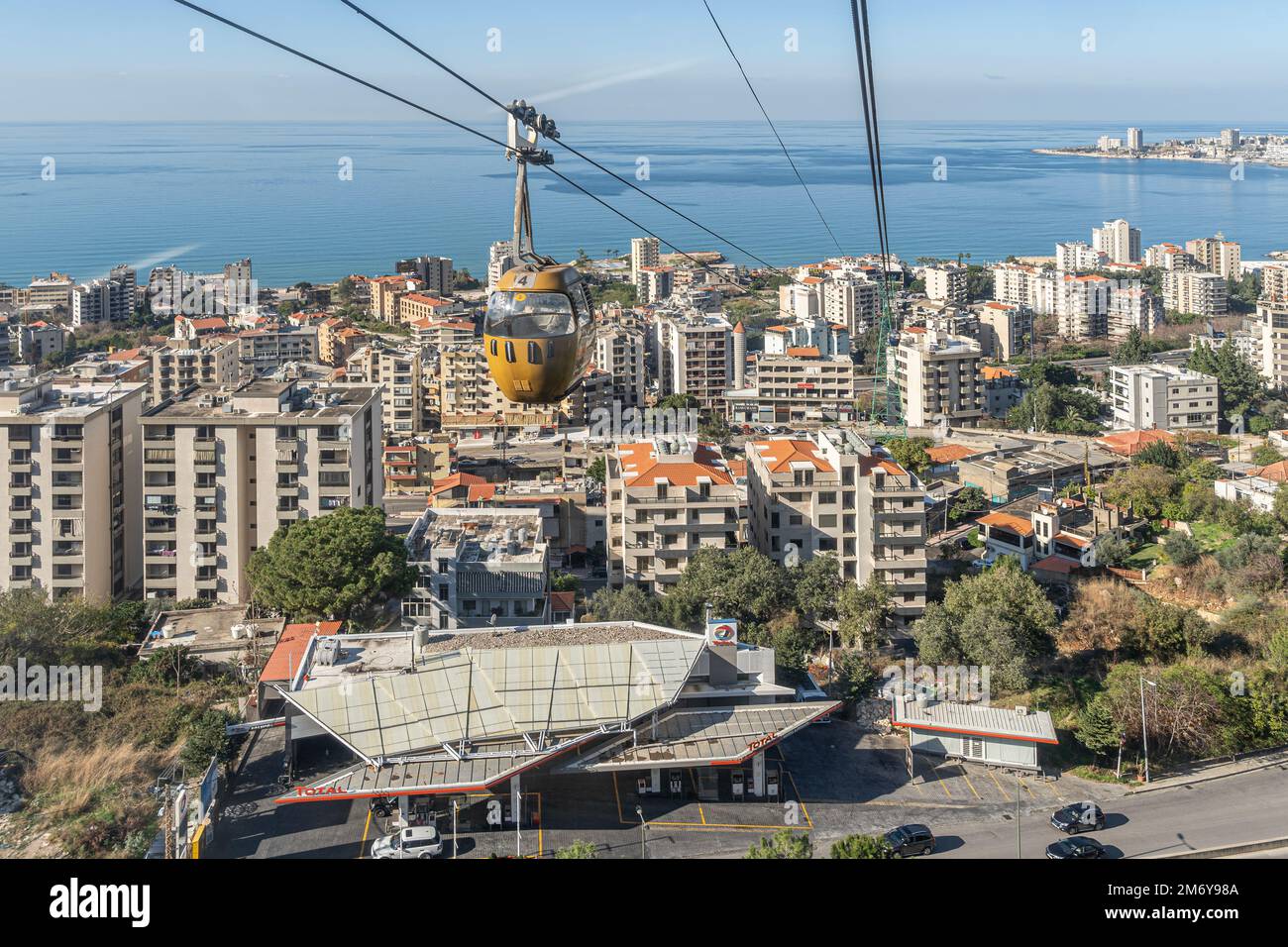 City view from the top of the Cable Car in Jounieh, Lebanon Stock Photo ...