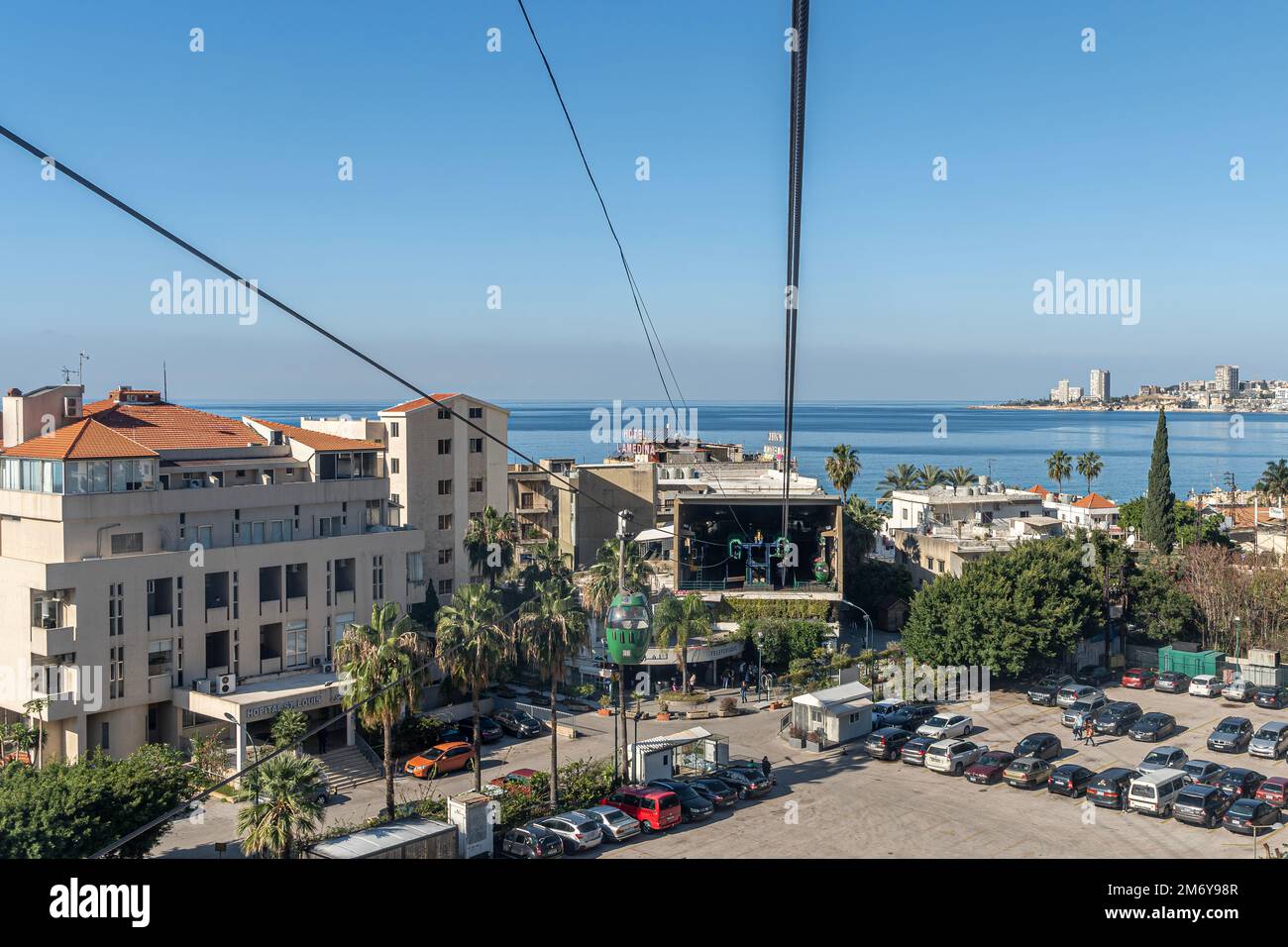City view from the top of the Cable Car in Jounieh, Lebanon Stock Photo ...