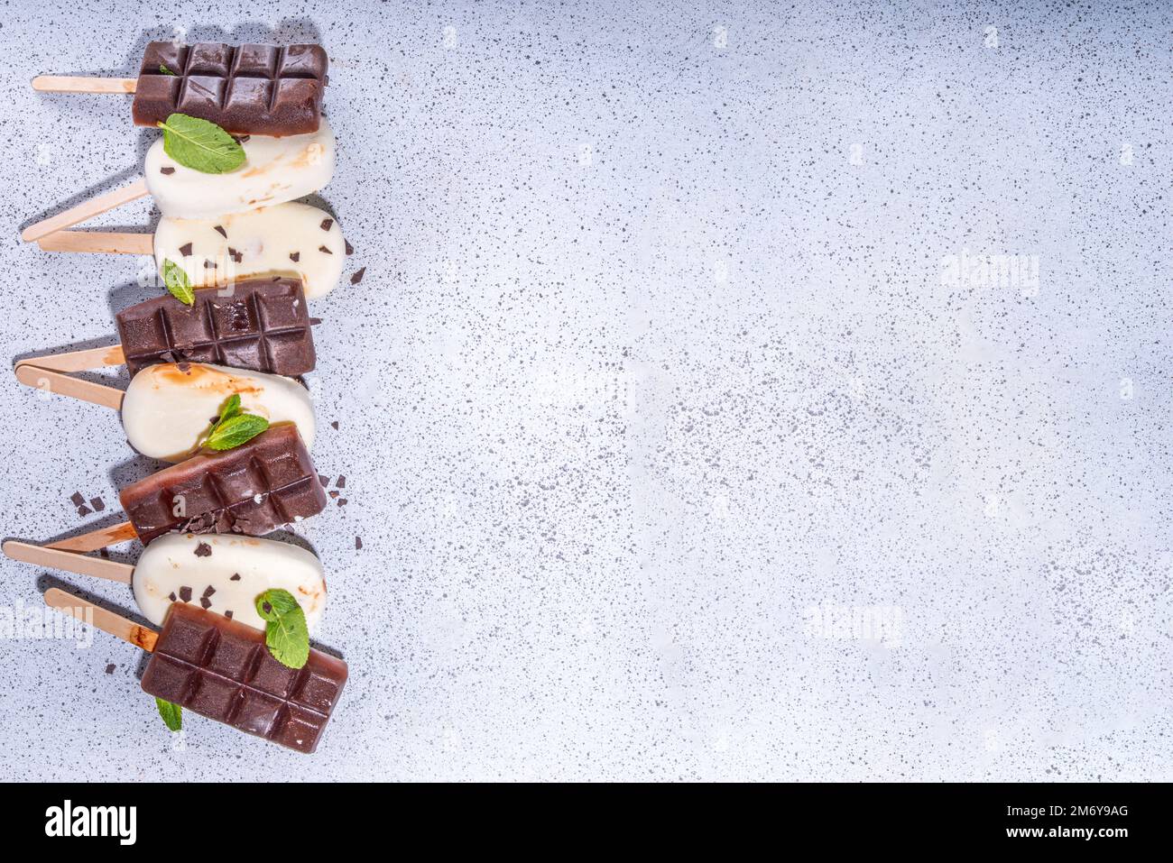 Chocolate and vanilla popsicles, Classic dark brown cocoa and milk ...