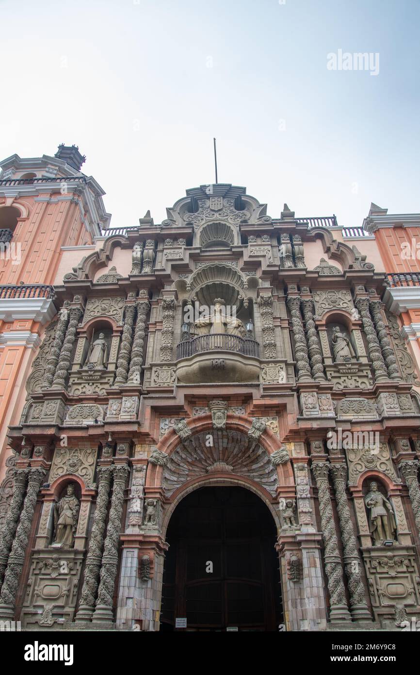 Basilica and convent of nuestra senora de la merced in Lima Peru Stock ...