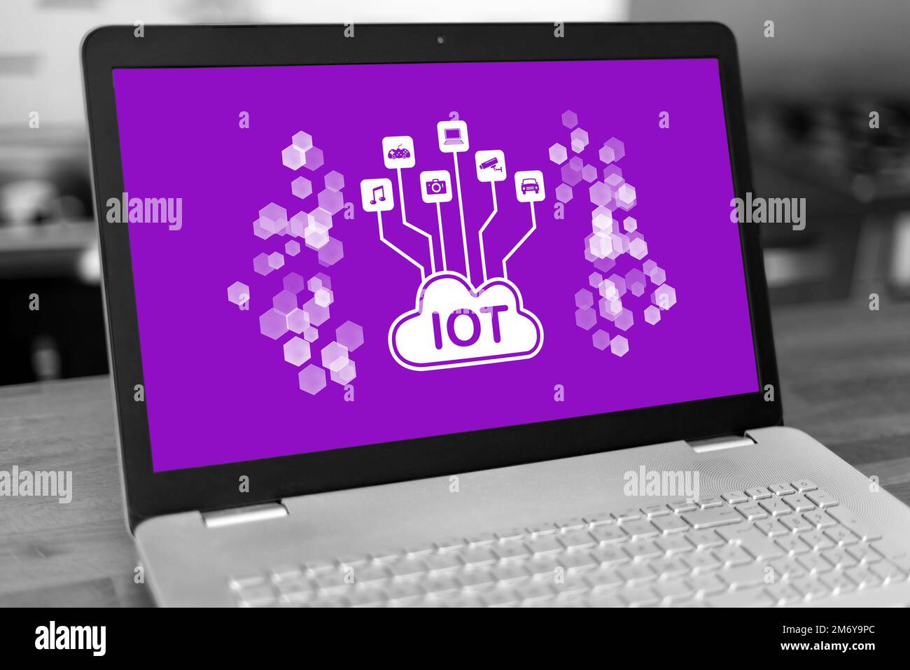 Laptop screen with iot concept Stock Photo - Alamy