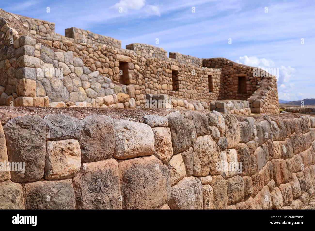 View of the ruins of the Inca temple of Chinchero in Cusco. Peru Stock ...