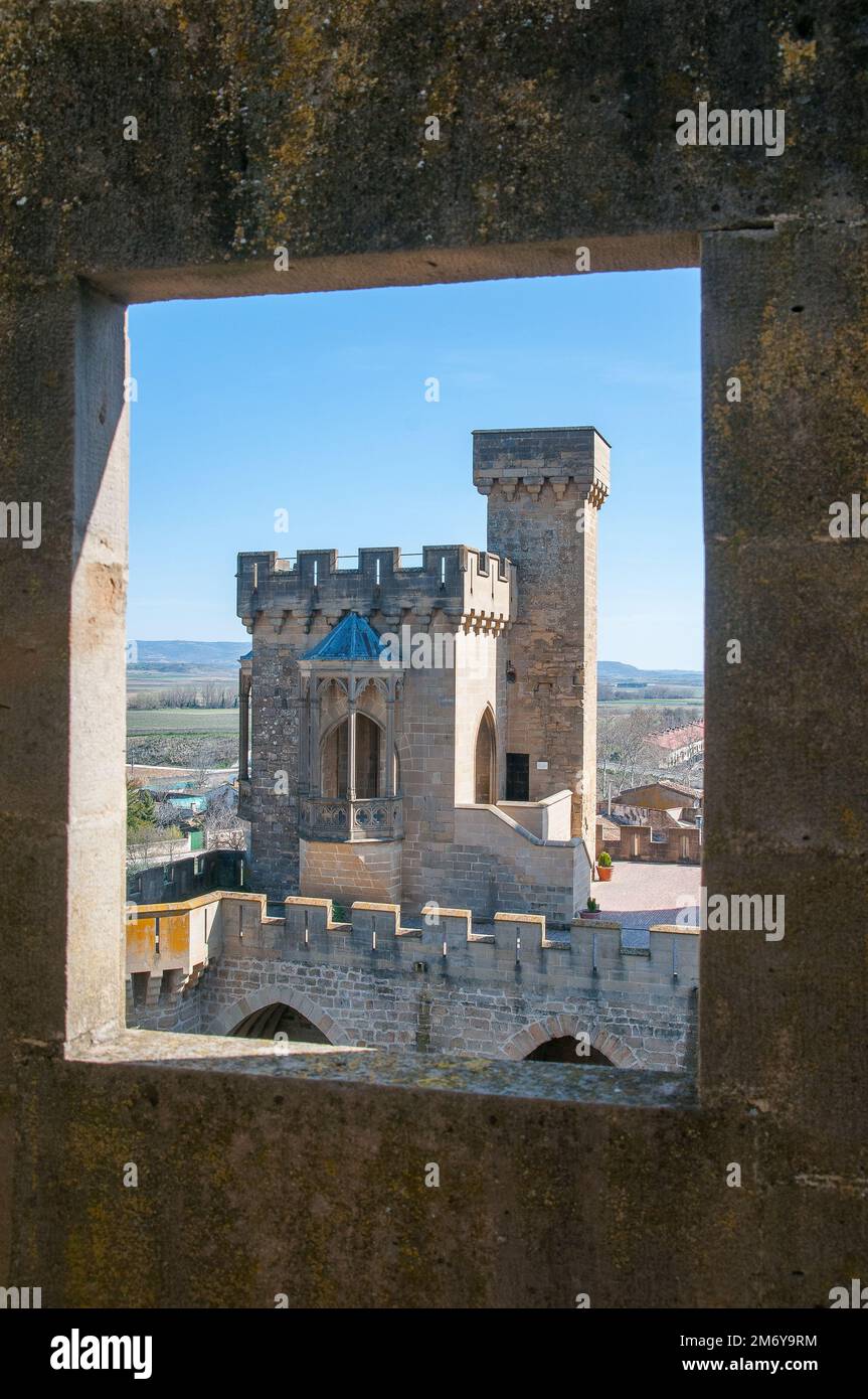 Castle of Olite is a construction in Olite spain Stock Photo - Alamy