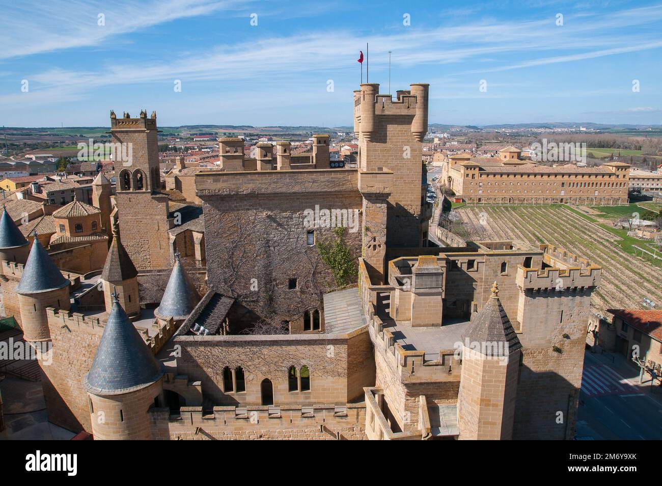 Castle of Olite is a construction in Olite spain Stock Photo - Alamy