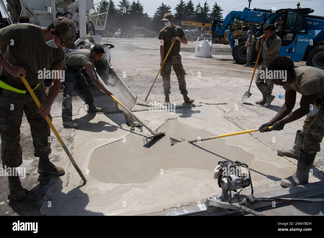 A rapid airfield damage repair team with the 374th Civil Engineer ...