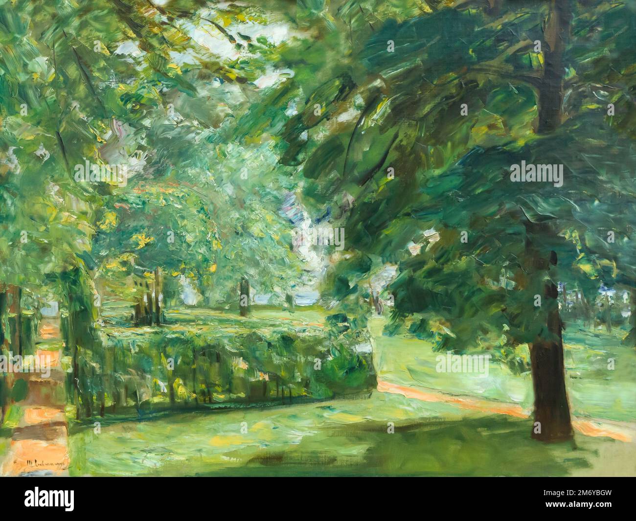 Park Landscape, Hedged Gardens in Wannsee looking East, Max Liebermann ...