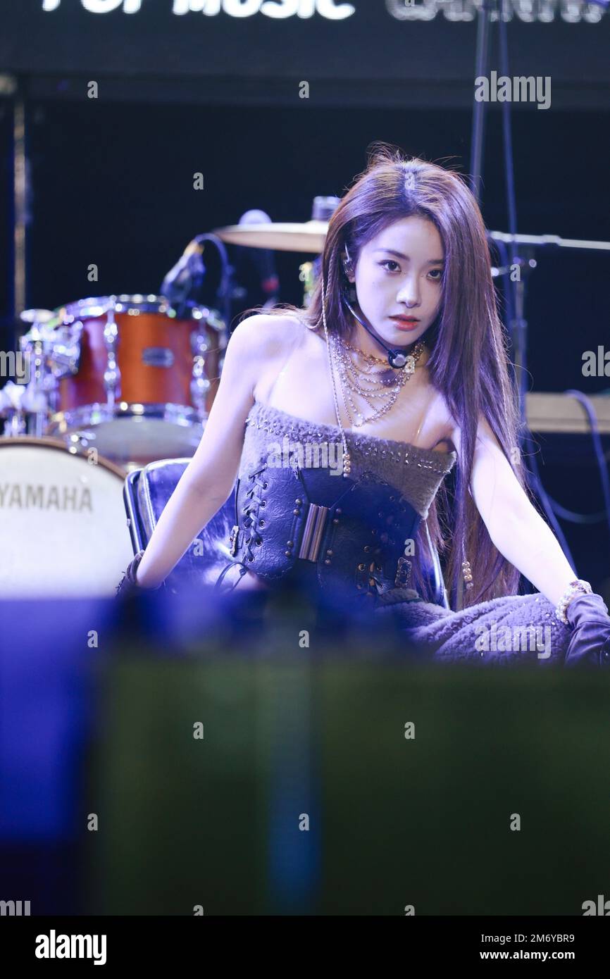 Chinese singer and actress Yu Yan attended a music festival in Foshan City, south China's ...