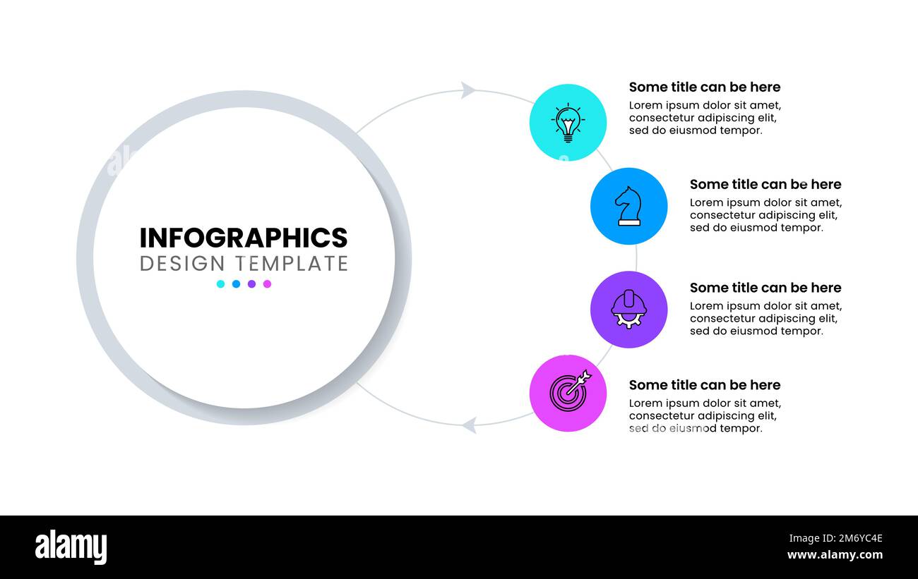 Infographic template with icons and 4 options or steps. Circle. Can be ...