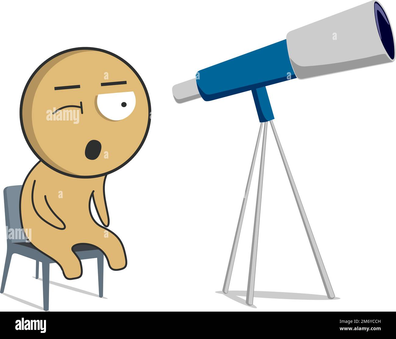 Scientist looking through a telescope Stock Vector Images - Alamy
