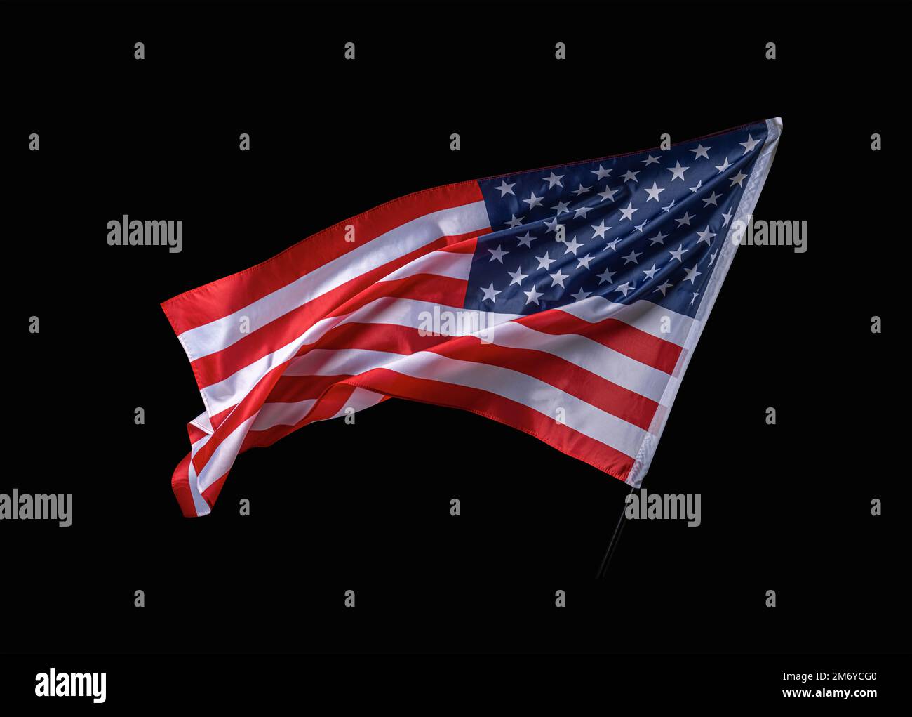 USA flag on a black background Stock Photo - Alamy