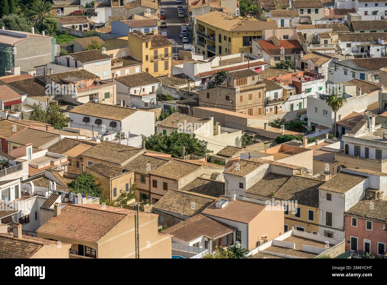Panorama Stadtansicht Altstadt, Capdepera, Mallorca, Spanien Stock ...