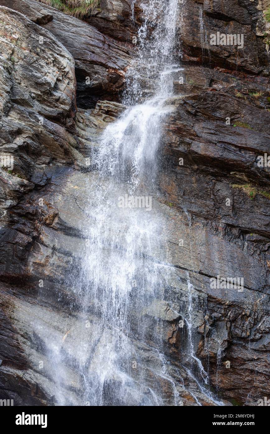 Age-old layers of granite rocks in Italian Alps are washed away by ...