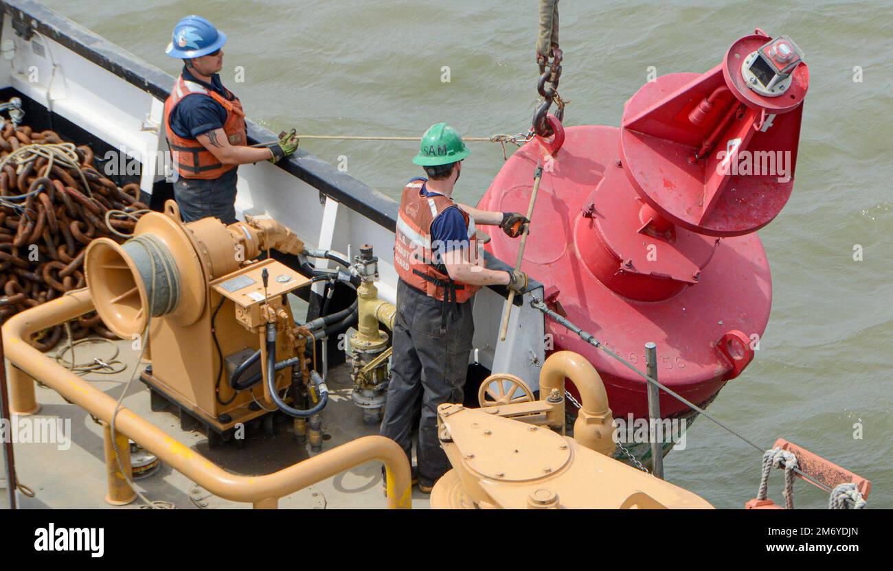 Lake Erie -- Crew members aboard the Coast Guard Cutter Bristol Bay ...