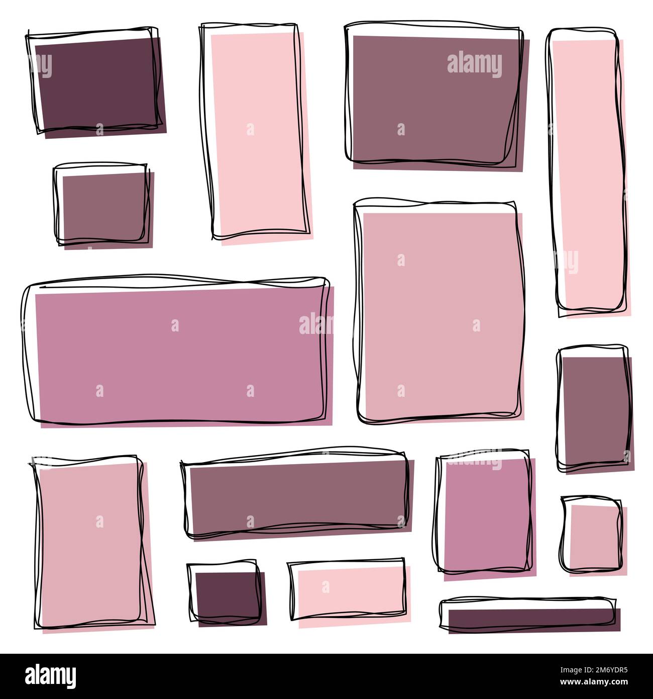 Set of hand drawn sketched frames. Grunge and hand drawn rectangle ... Set of hand drawn sketched frames. Grunge and hand drawn rectangle ...