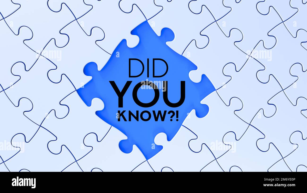 Did you know puzzle Stock Photo - Alamy
