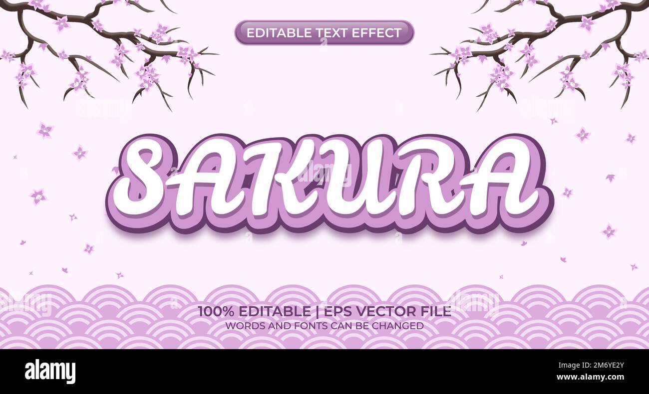 Sakura - editable text effect, font style. Sakura text effect template ...