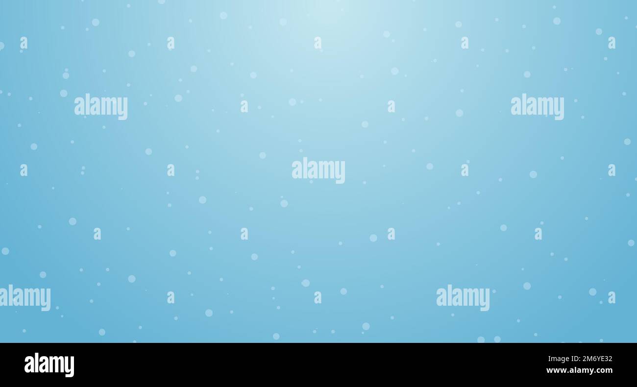 White snow falling on sky blue background seamless pattern. Flat style ...