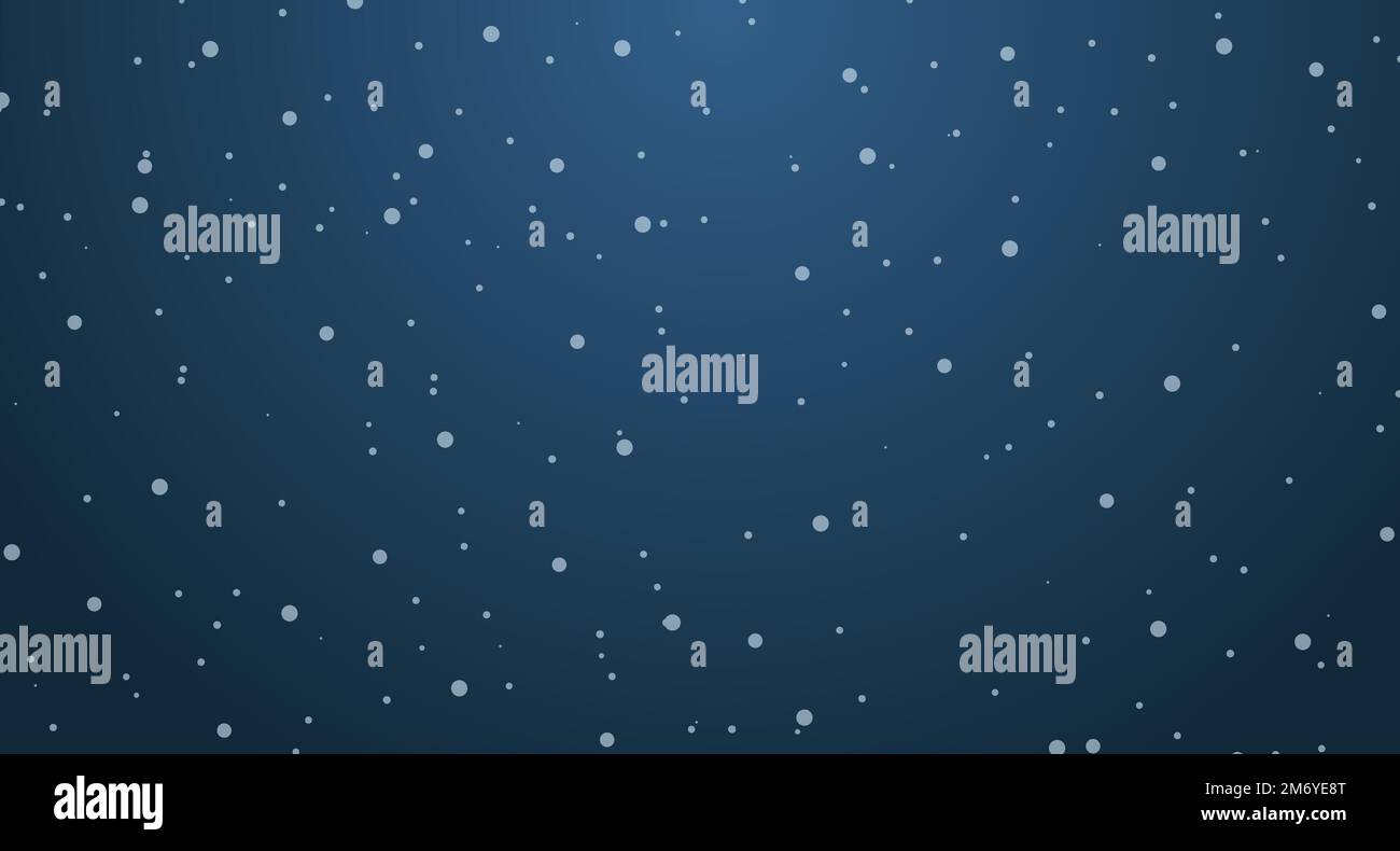 White snow falling on sky blue background seamless pattern. Flat style ...