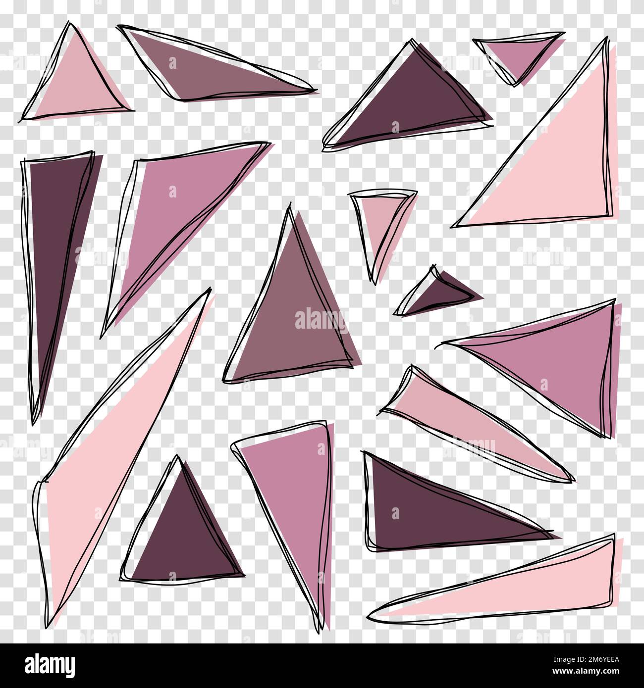Triangles. Hand drawn shapes. Doodle style. Vector illustration Stock ...