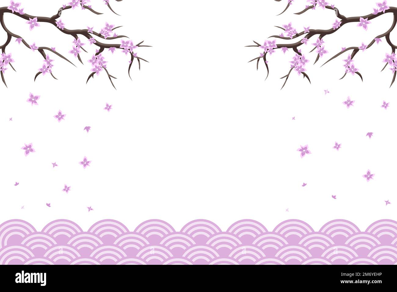 Sakura blossom branch. Falling petals, flowers. Isolated flying ...