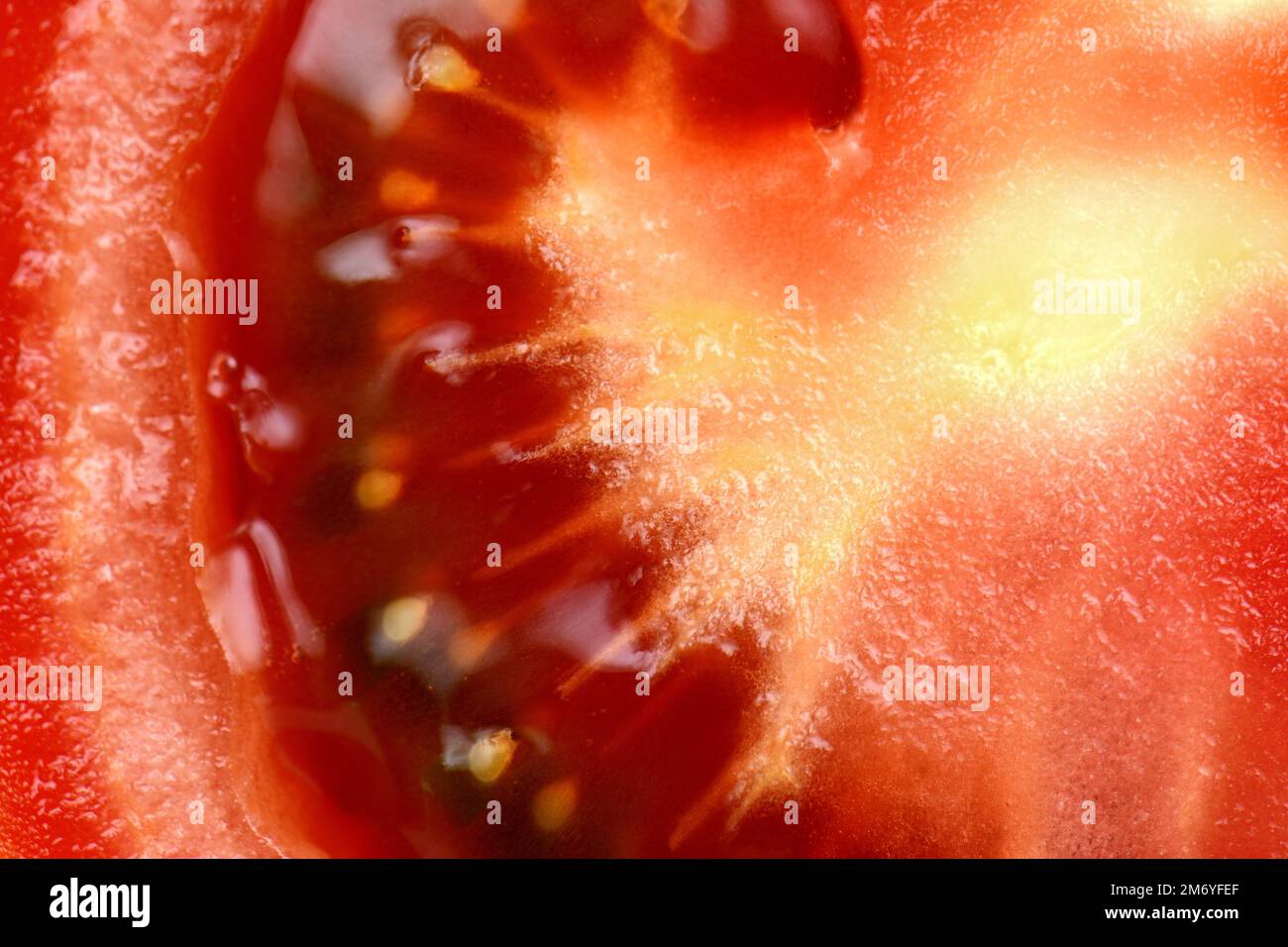 Macro Tomato texture. Very close up tomato texture, full frame ...
